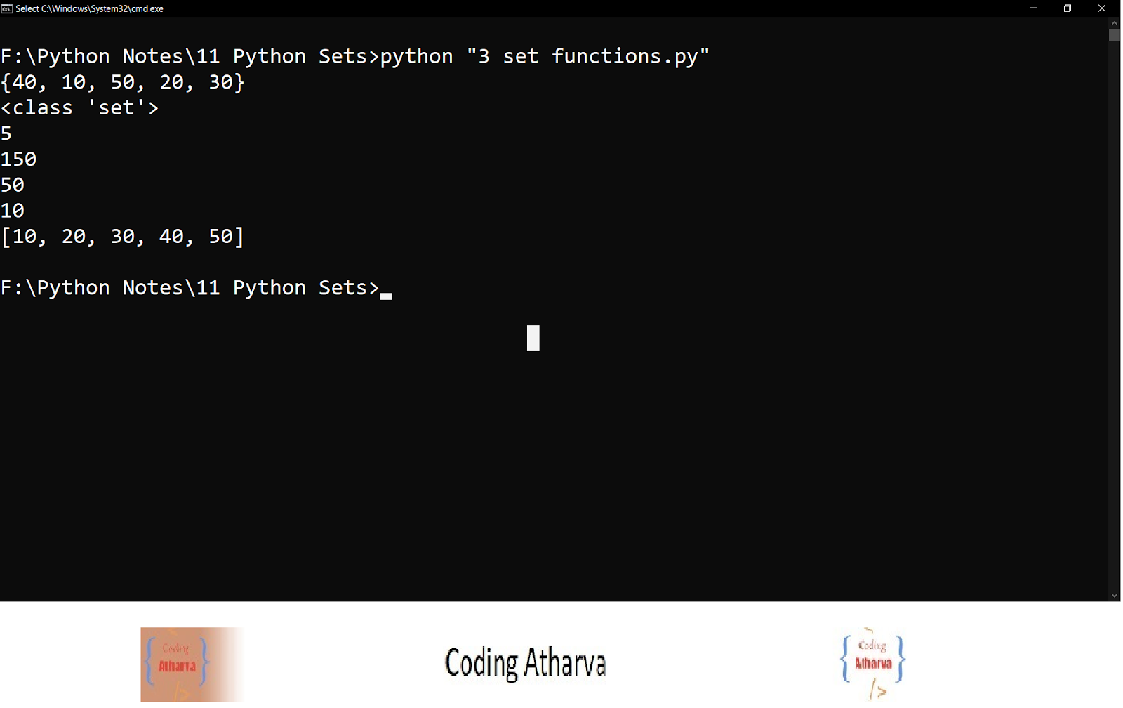 47 Program Applying Functions On Set In Python ~ Coding Atharva 6765