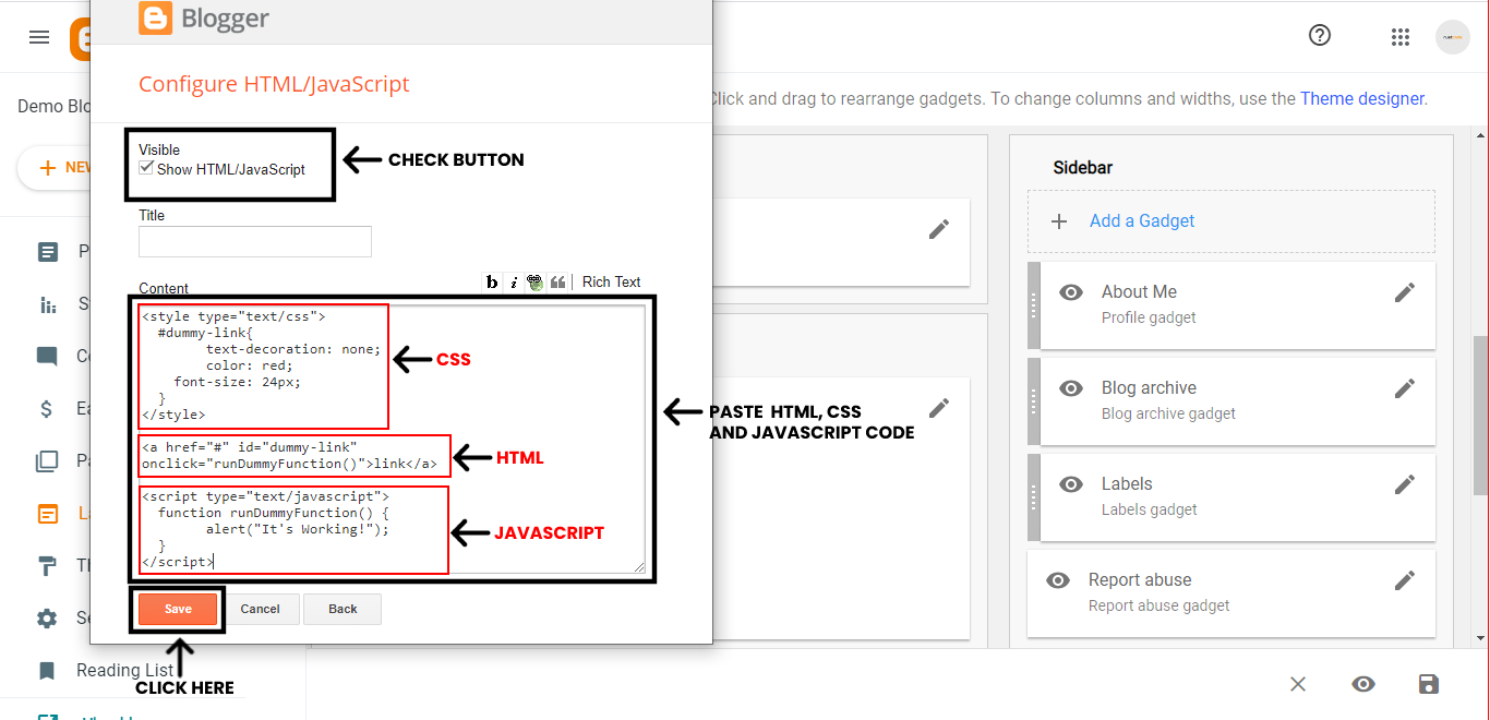 How To Insert Html Css Javascript Into Blogger How To Insert Html Css Javascript Into Blogger