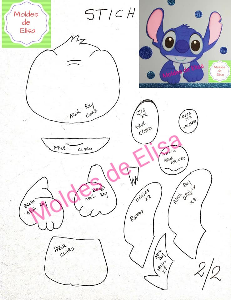 Eu Amo Artesanato: Stitch em Eva com Molde