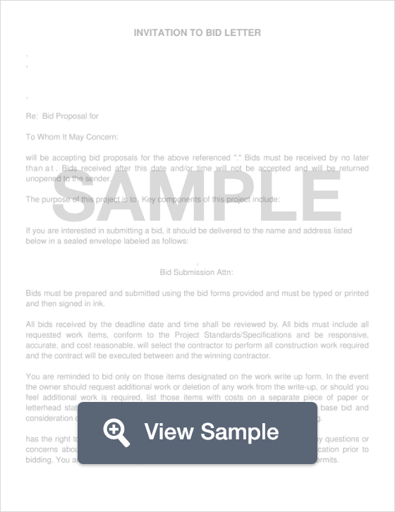 Sealed Bid Offer Letter Template ~ Resume Letter