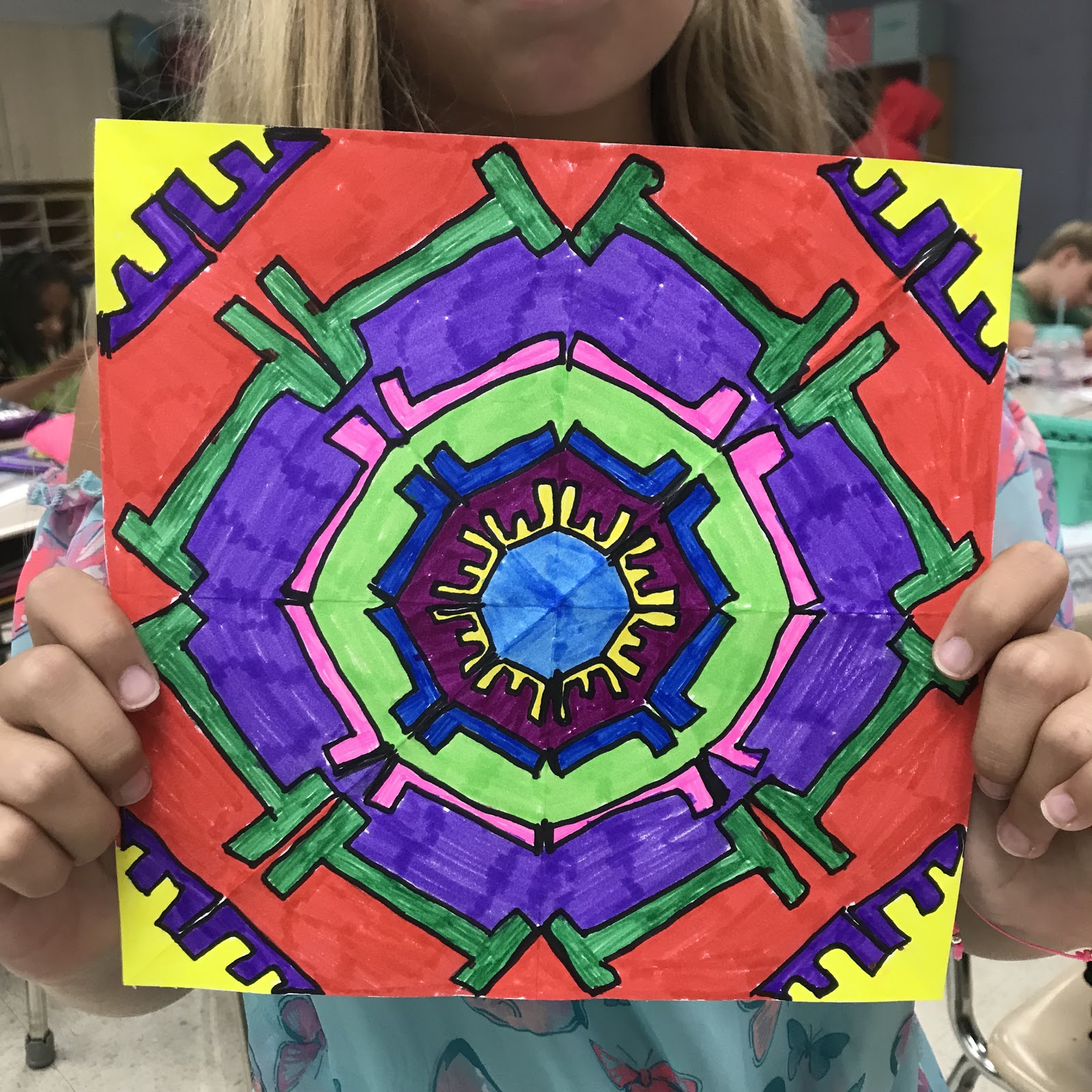 Elements of the Art Room: 5th grade radial symmetrical name art