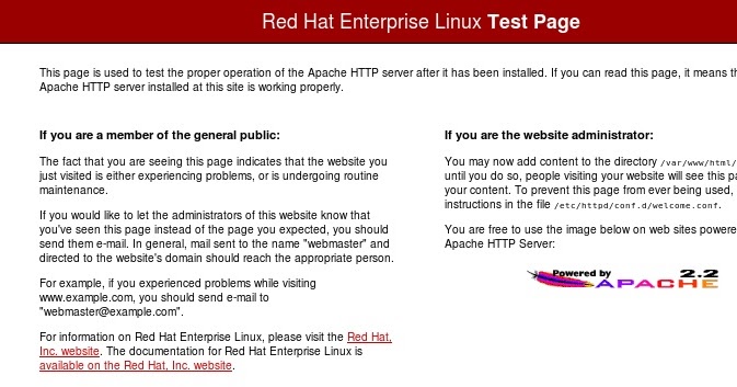 Web server-APACHE - RedHat Panacia