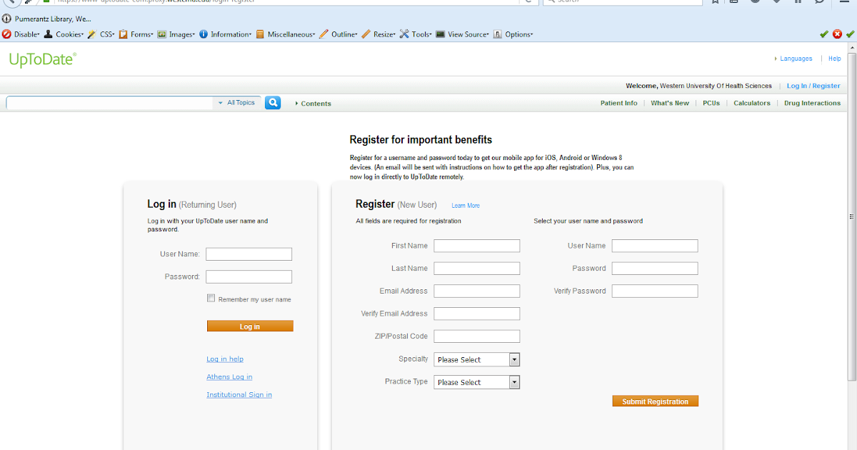 Pumerantz Library Outages and Updates: UpToDate required registration