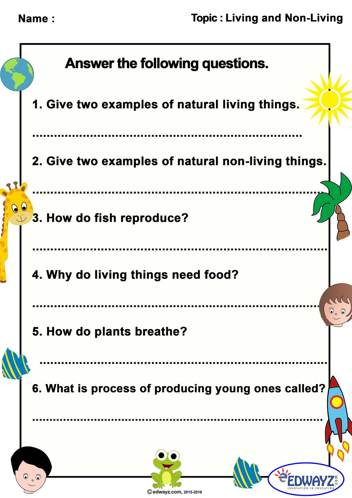 Science Worksheets for Class 3