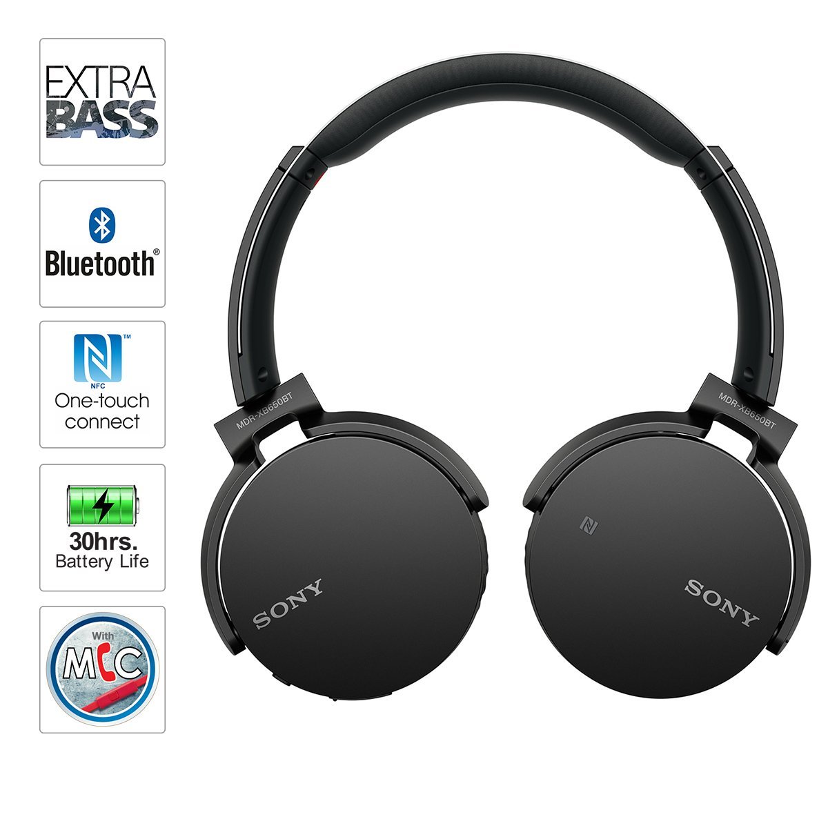 30 Hours Battery Life Of Sony Extra Bass Wireless Headphones (Black)