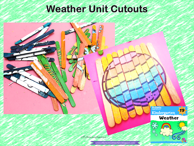 ESL/EFL Preschool Teachers: Weather Unit Cutouts Activities for English ...