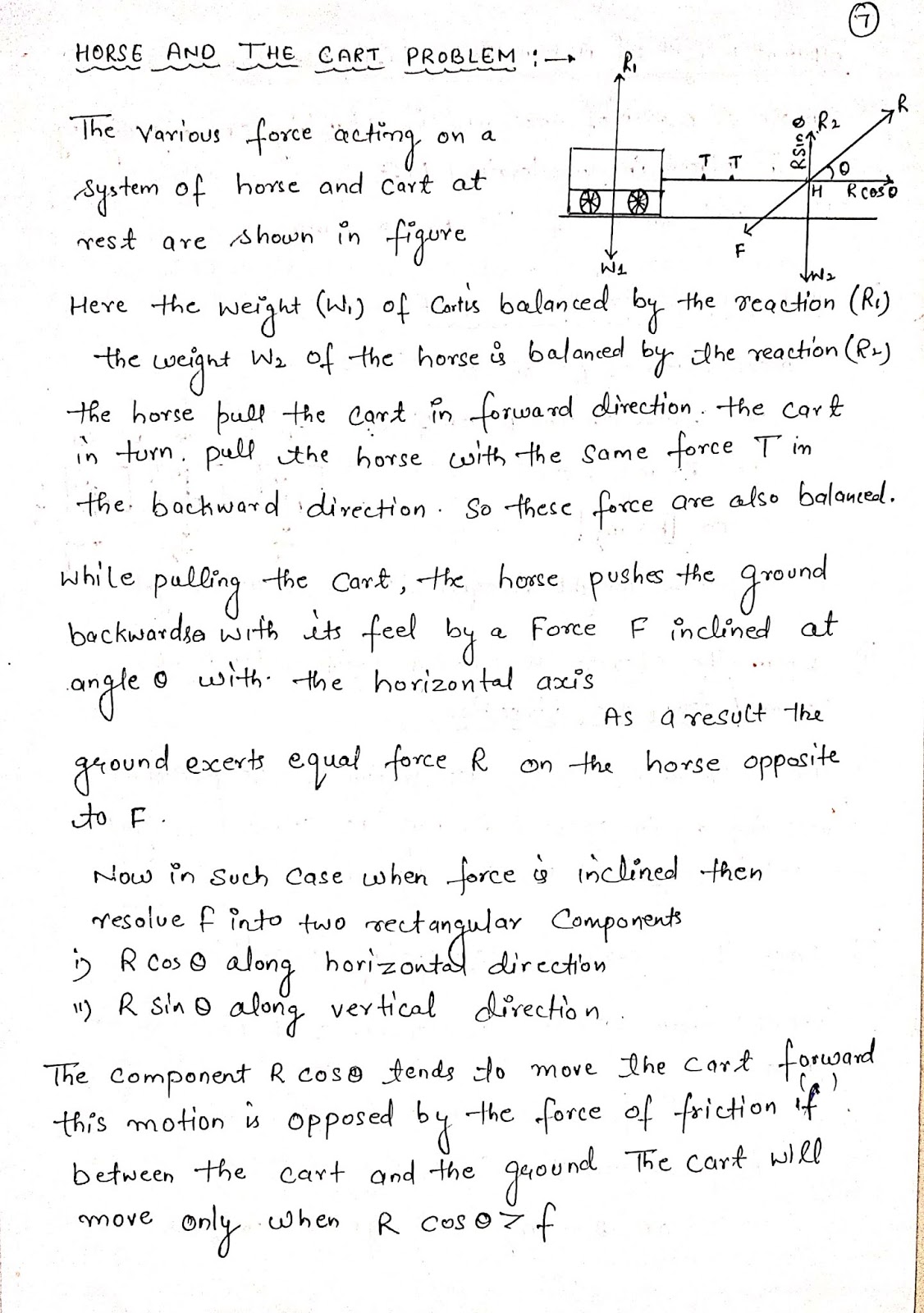 LAW OF MOTION HANDWRITTEN NOTES FOR CLASS 11TH PHYSICS