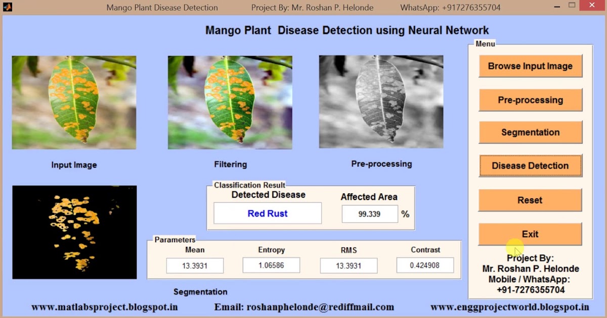 Mango Plant Disease Detection Using Neural Network Matlab Project Code