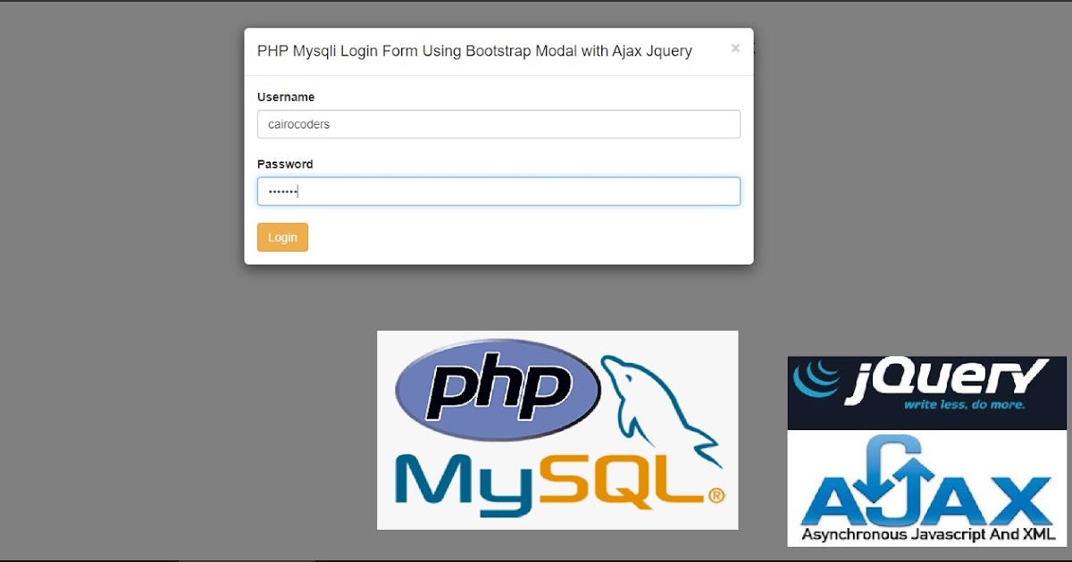 PHP Mysqli Login Form Using Bootstrap Modal with Ajax Jquery | Tutorial101