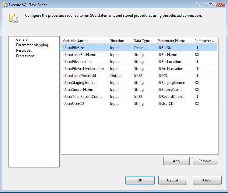 Ms Dot Net Get The Stored Procedure Out Parameter Value In Ssis Using Ado Connection