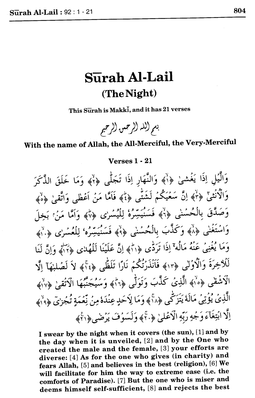 Surah Al Lail