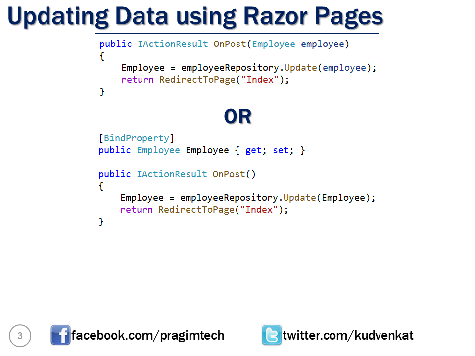 Sql Server Net And C Video Tutorial Updating Data In Core Razor Pages Slides