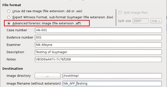 Forensic Image Formats