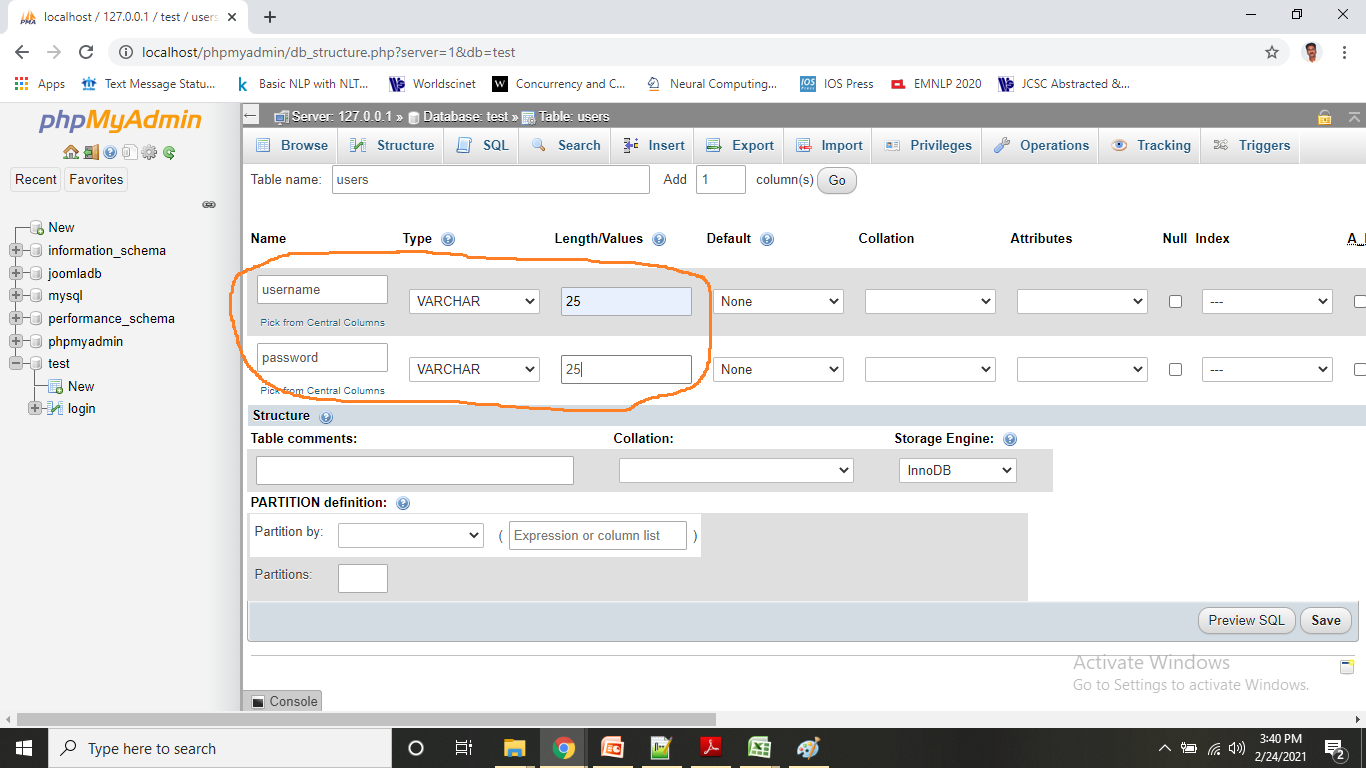 Web Design Creating Table In Xampp Php Mysql Database