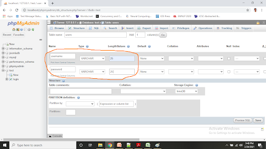 WEB DESIGN: Creating Table in XAMPP-PHP-MySQL Database
