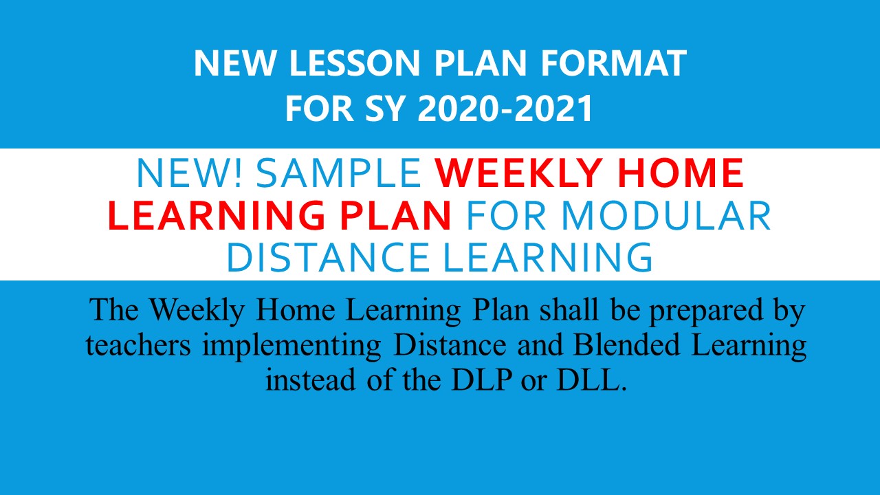 Sample Weekly Home Learning Plan For Modular Distance Learning Sample Weekly Home Learning Plan For Modular Distance Learning