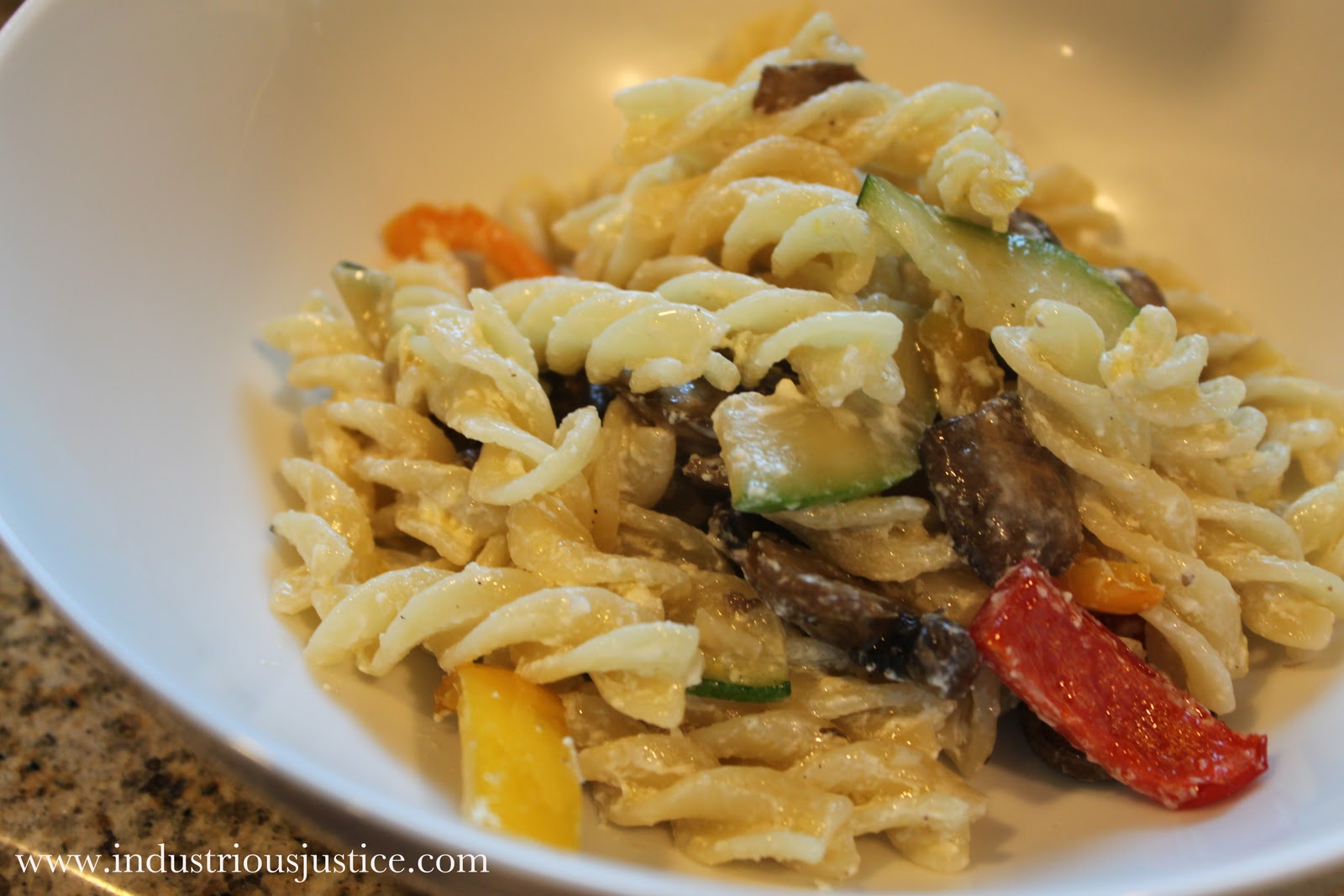 industrious justice: Recipe: Lemon Goat Cheese Pasta