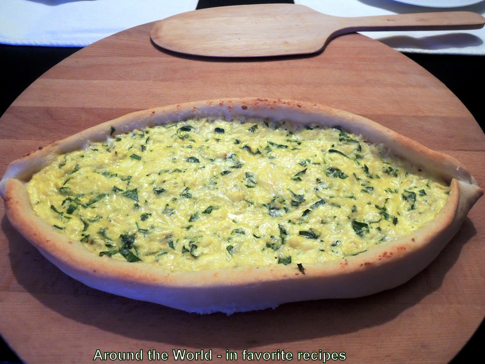 Around the World - in favorite recipes: Cheese and Parsley Pide