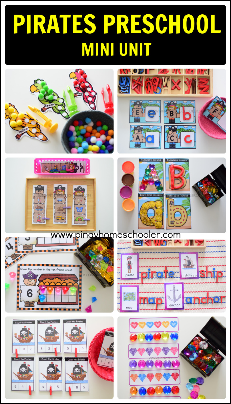 Pirates Preschool Math and Literacy Mini Unit | The Pinay Homeschooler