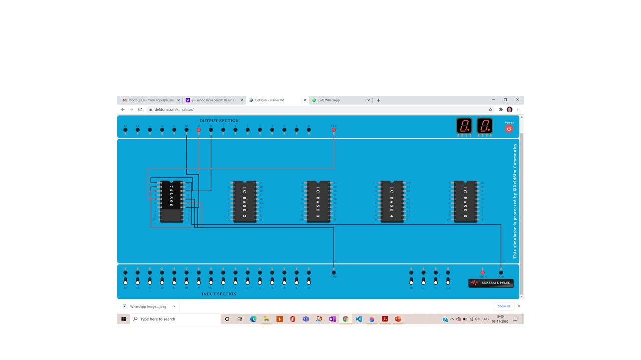 Realization of Mod-6 Counter using Decade Counter IC 7490