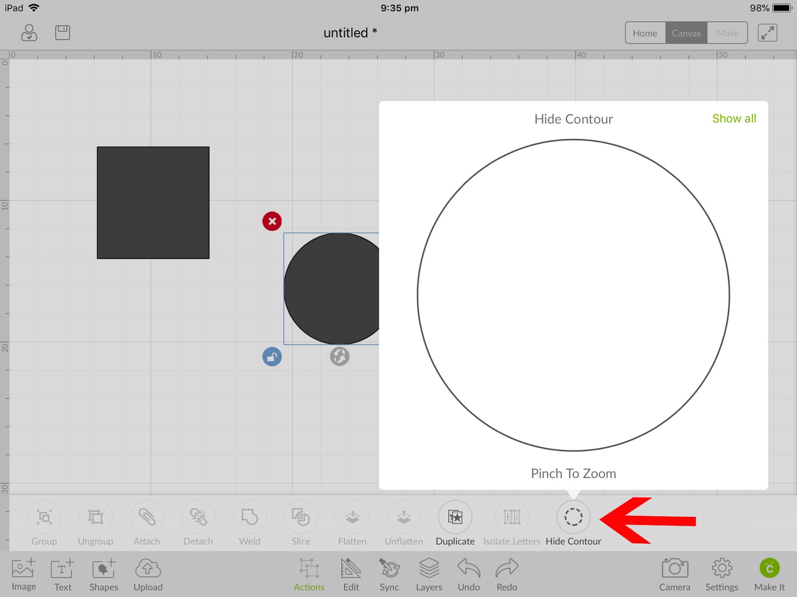 Using the Action tool in Cricut Design Space Mobile App | Design Bundles