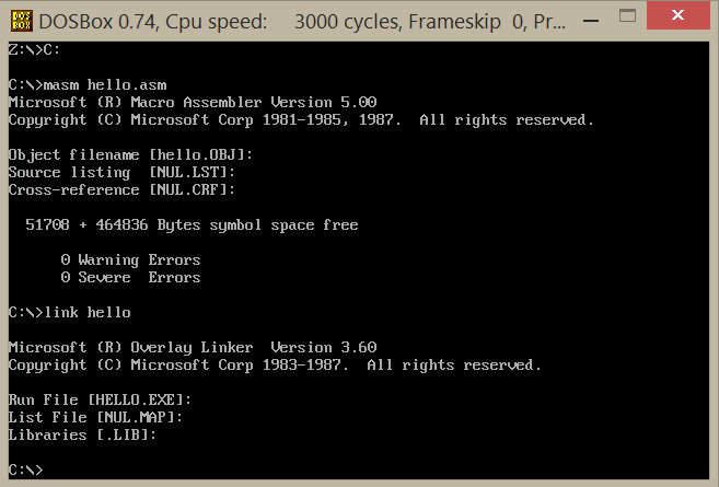 Run Your First Program In Assembly Language Using Masm
