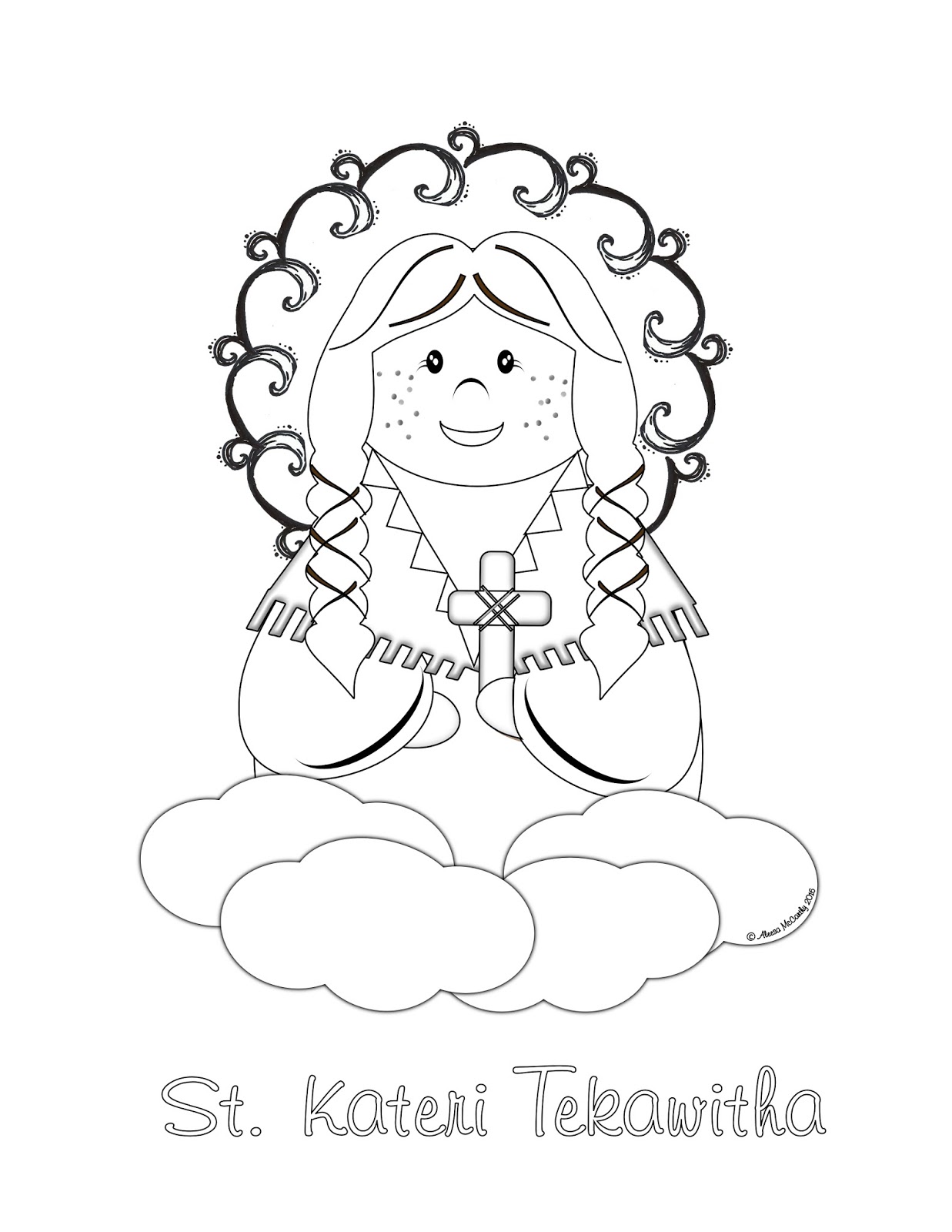 Coloring Page Kateri Tekakwitha Coloring Pages