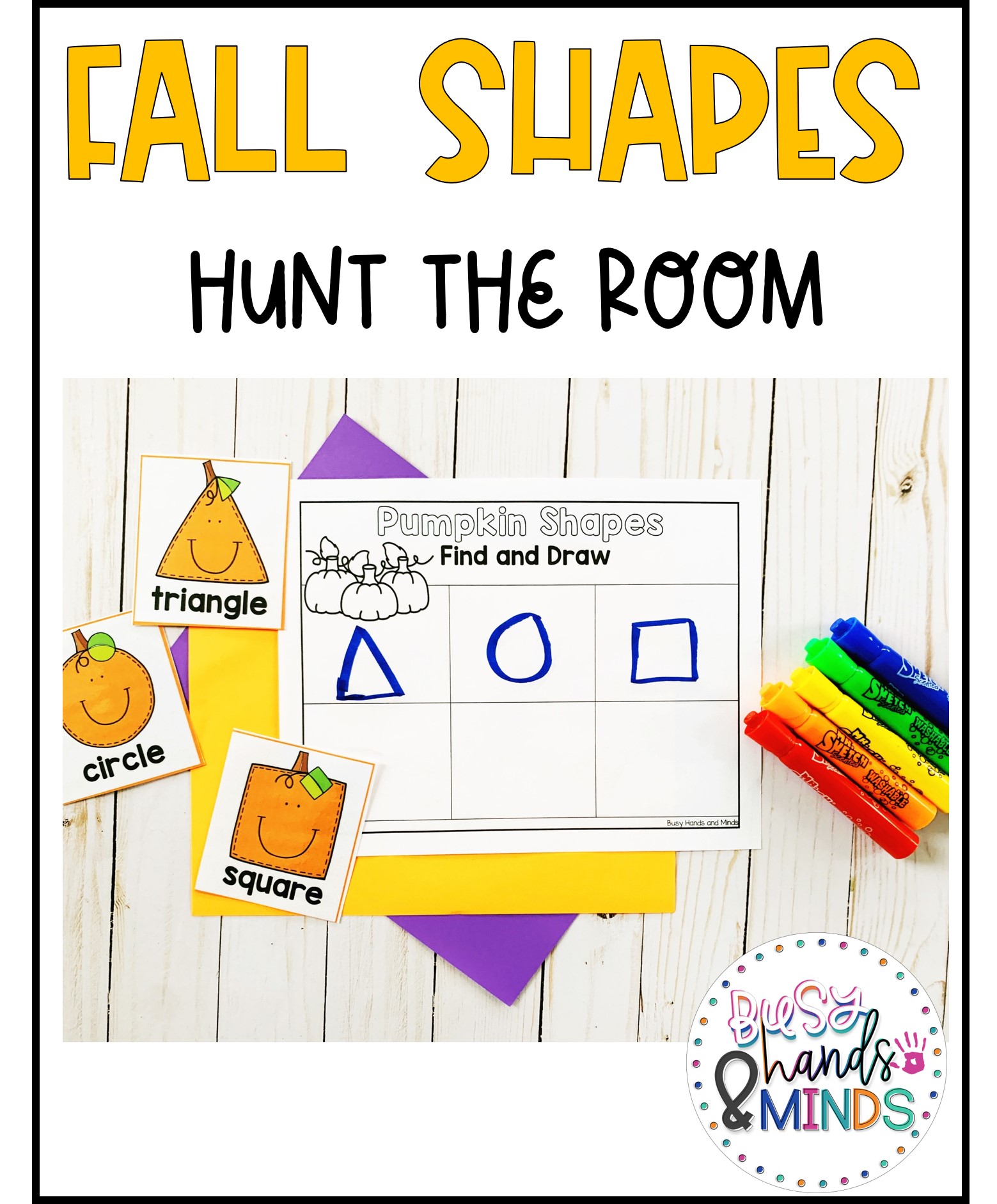 Fall Shapes Hunt the Room | Busy Hands and Minds
