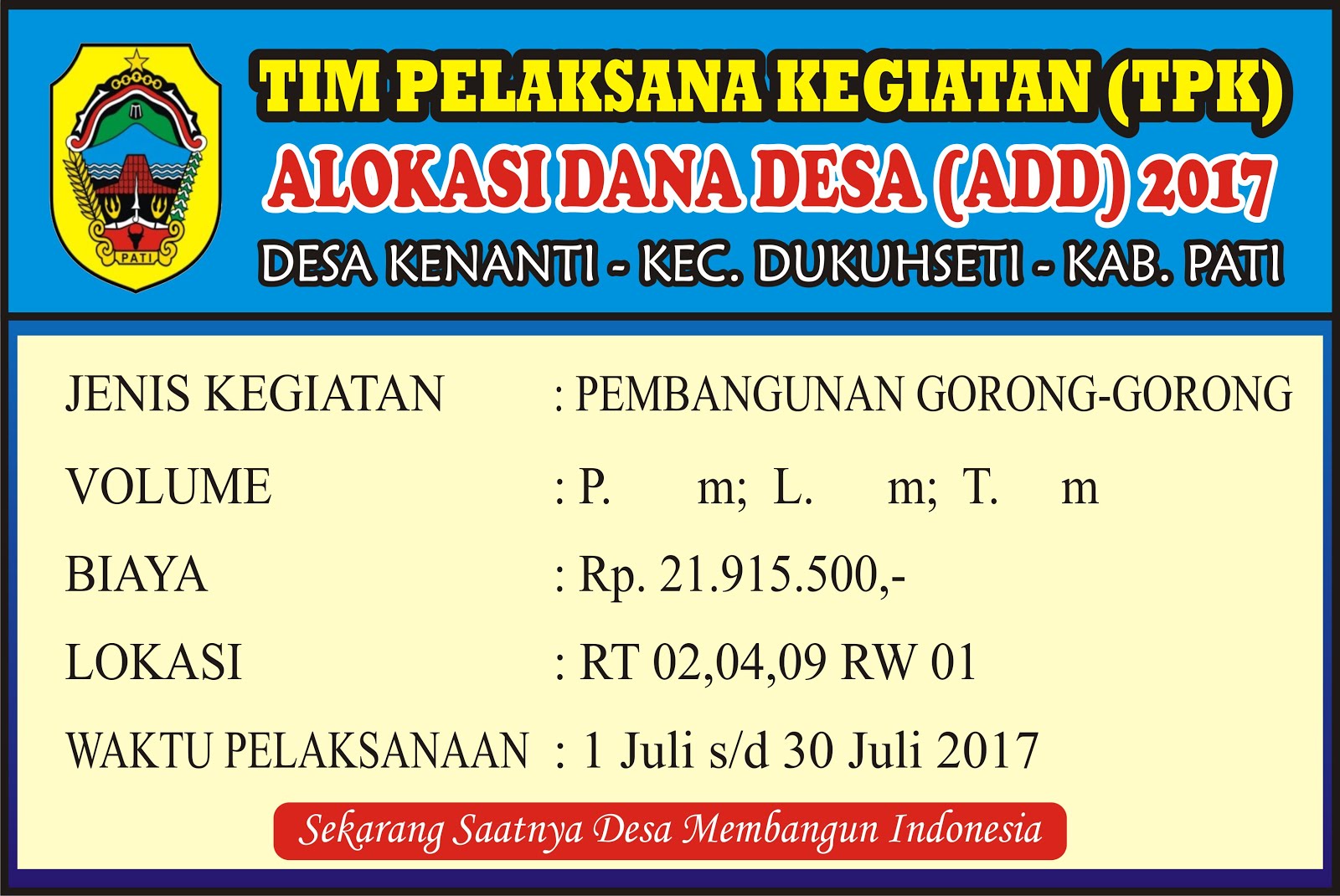 Contoh Banner/Pamflet untuk Papan Kegiatan Desa - Design Banner Pamflete