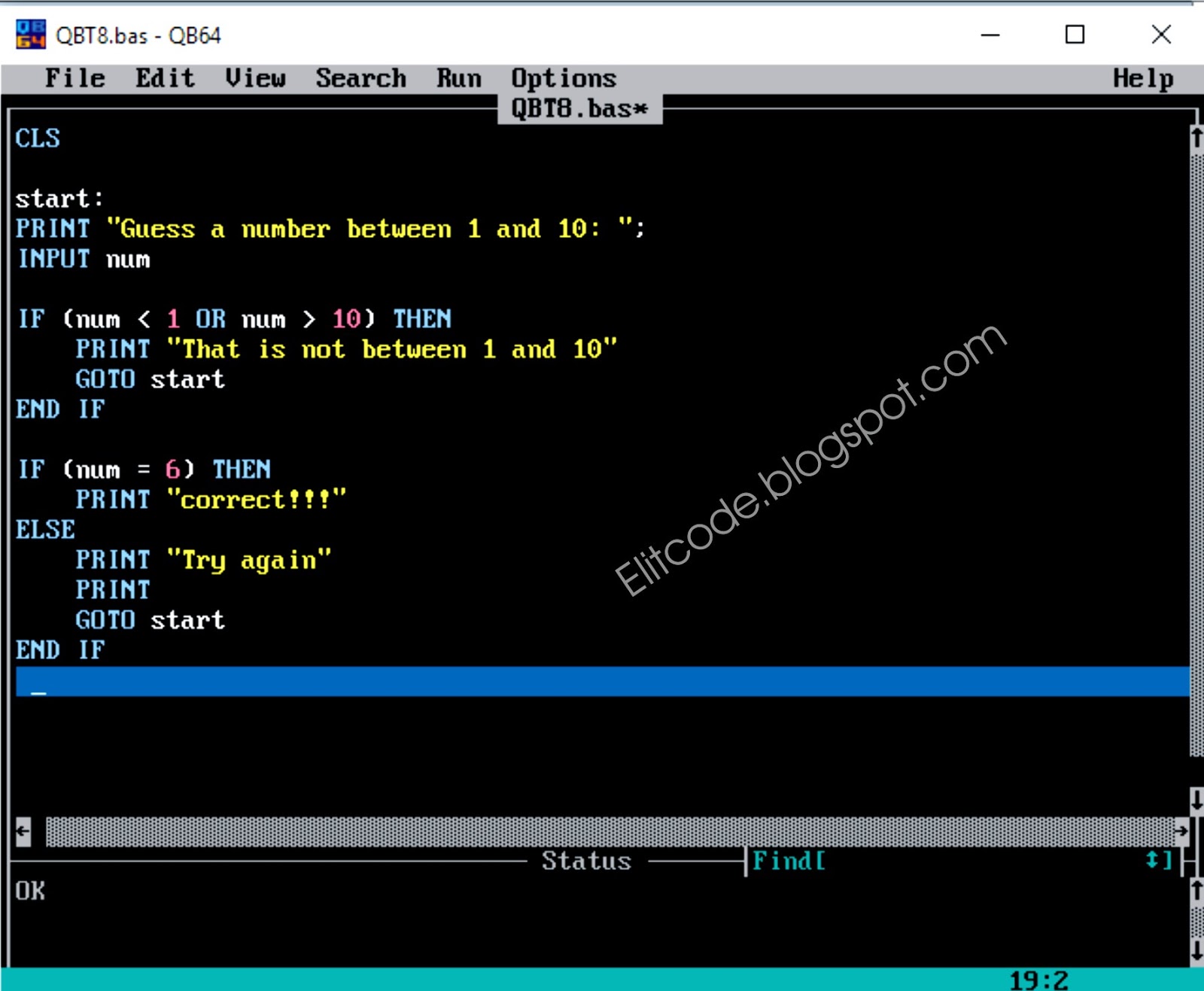 QBASIC TUTORIAL 8 - GOTO and GOSUB ~ ELITCODE - Learning Starts Here