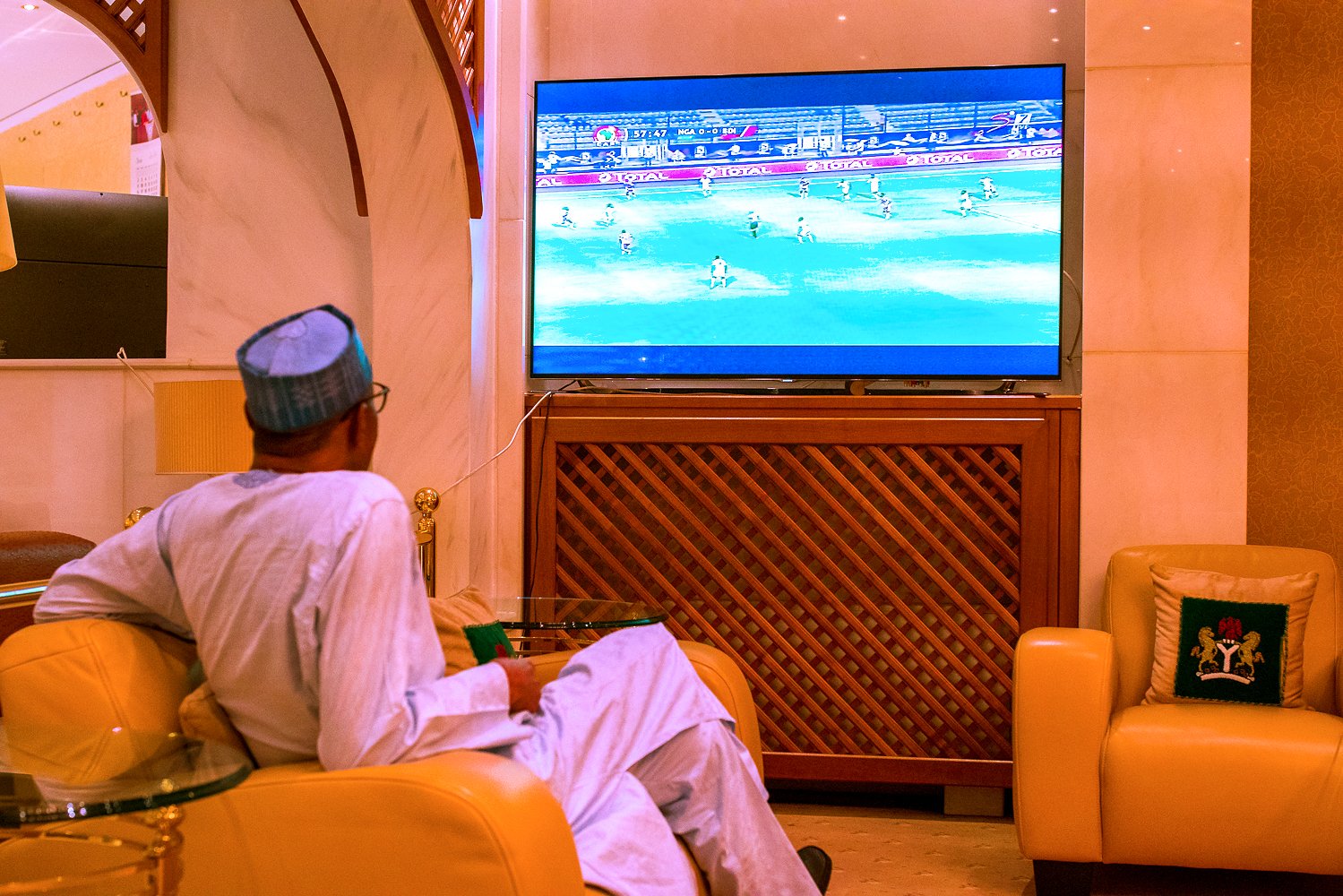 President Muhammadu Buhari Spotted Watching Nigeria Vs Burundi Photos president-muhammadu-buhari-spotted-watching-nigeria-vs-burundi-photos