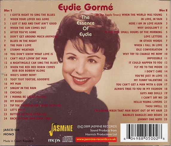 ENTRE MUSICA: EYDIE GORME - The Essence of Eydie (2 CDs)