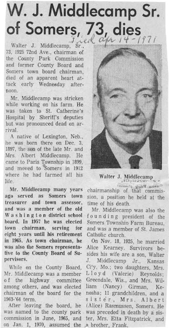 Somers Wisconsin Pioneer History: Middlecamp