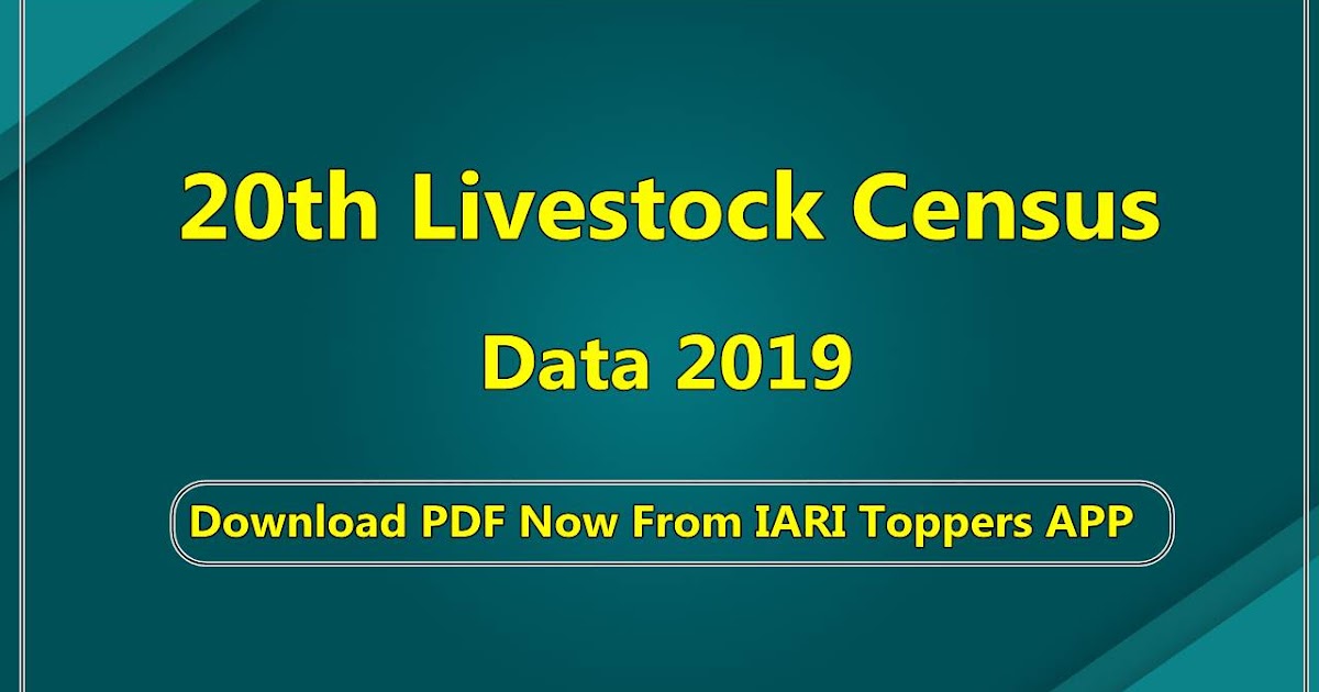 20th Livestock Census Data 2019 PDF