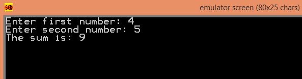 Education for ALL: 8086 Program - Sum of Two Input Numbers