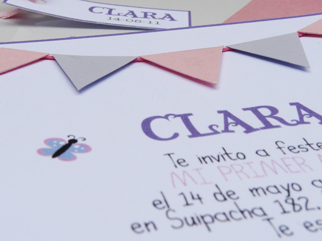 Tinta Azul: Invitaciones con banderines!!