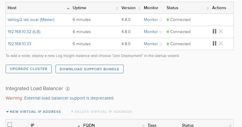 VMware Snapshots: VMware Log Insight SSL