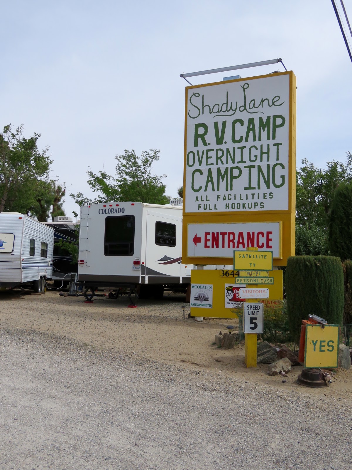 Winds of Destiny - RVLife: Shady Lane RV Camp, April 13 to April 20, 2016