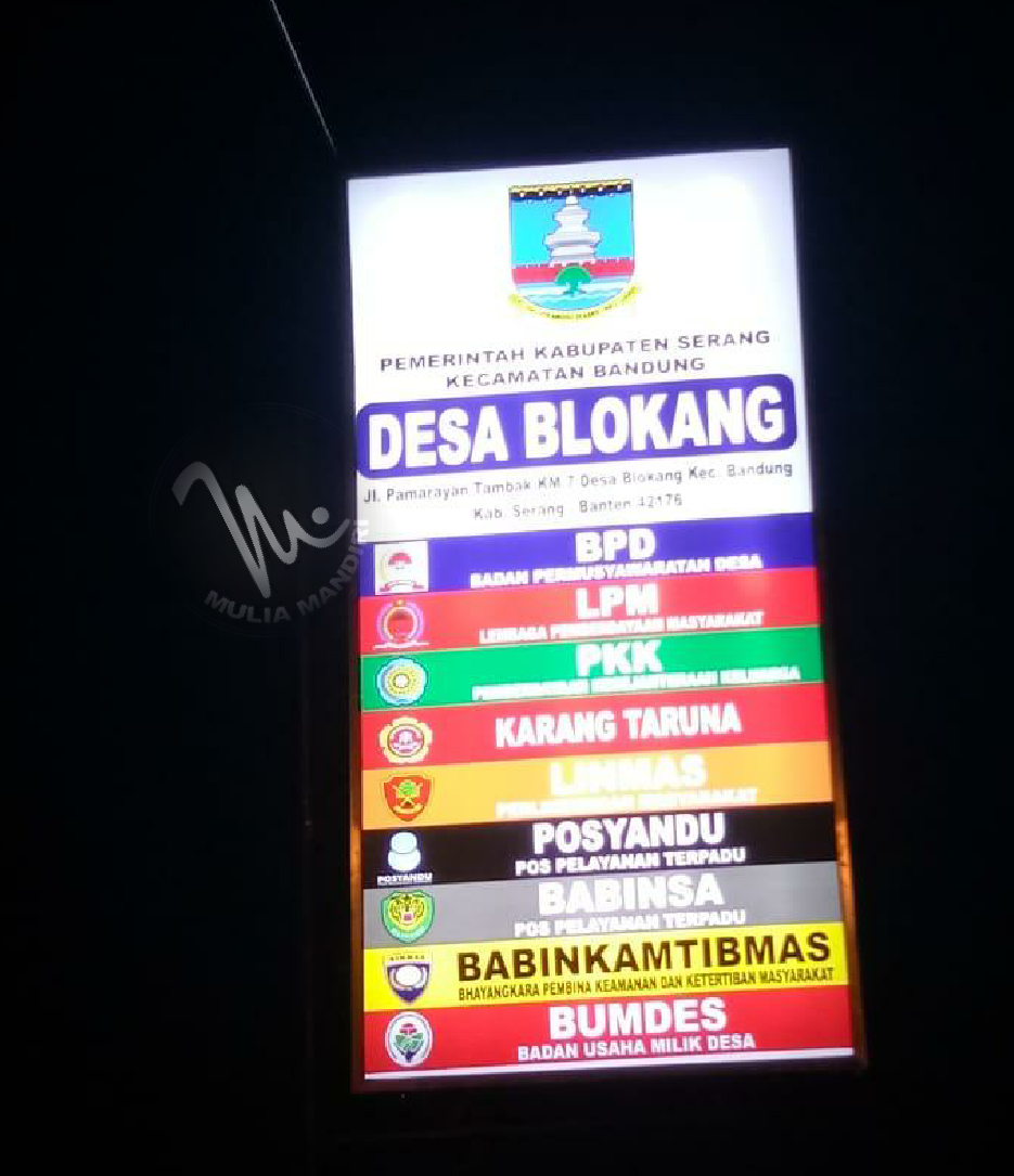 NeonBox BackLight Kantor Desa Blokang - Huruf Timbul Serang - Banten