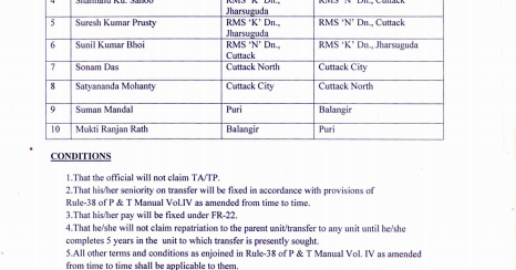 AIPEU,Gr.-C Bhubaneswar, Odisha: Mutual Transfer of P As under Rule-38 ...