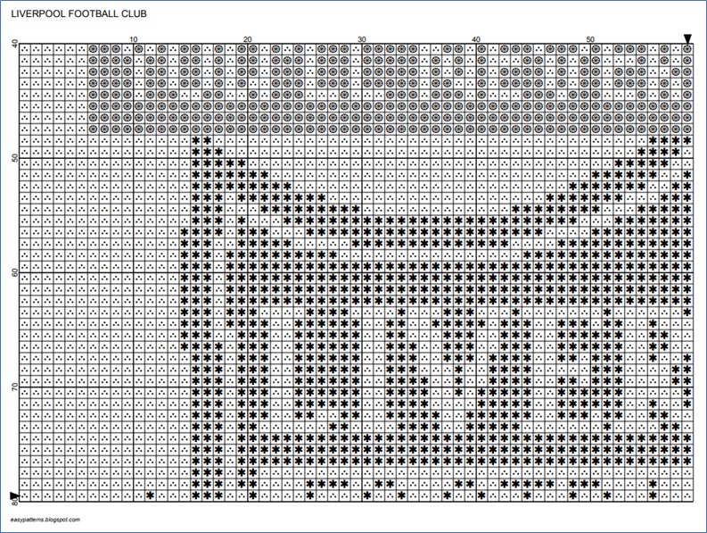 EASY PATTERNS: Liverpool FC cross-stitch pattern