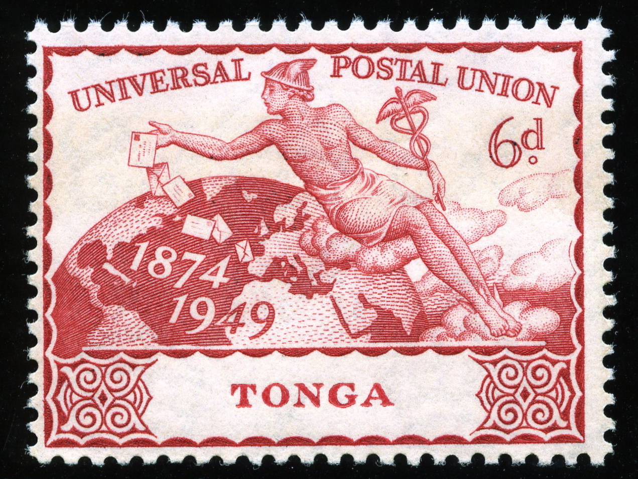 King George VI Postage Stamps: Tonga 1949 (10 Oct) 75th Anniv of U.P.U ...
