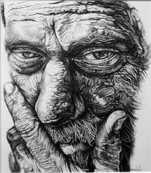 lukisan hasil penggunaan pen mengguakan teknik titik