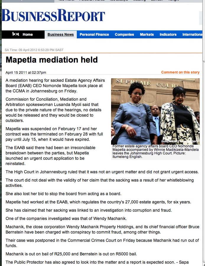 Lew Geffen Sotheby's Scandals: Mapetla mediation held