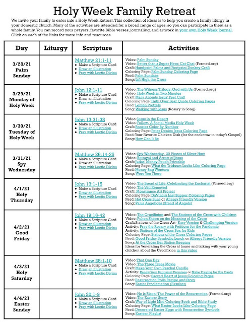 Look to Him and be Radiant: Holy Week Journal and Activities {In ...
