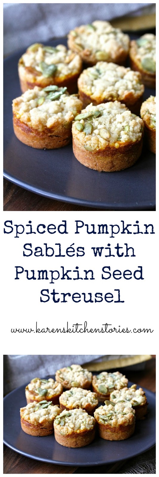 Spiced Pumpkin Sablés with Pumpkin Seed Streusel | Karen's Kitchen Stories