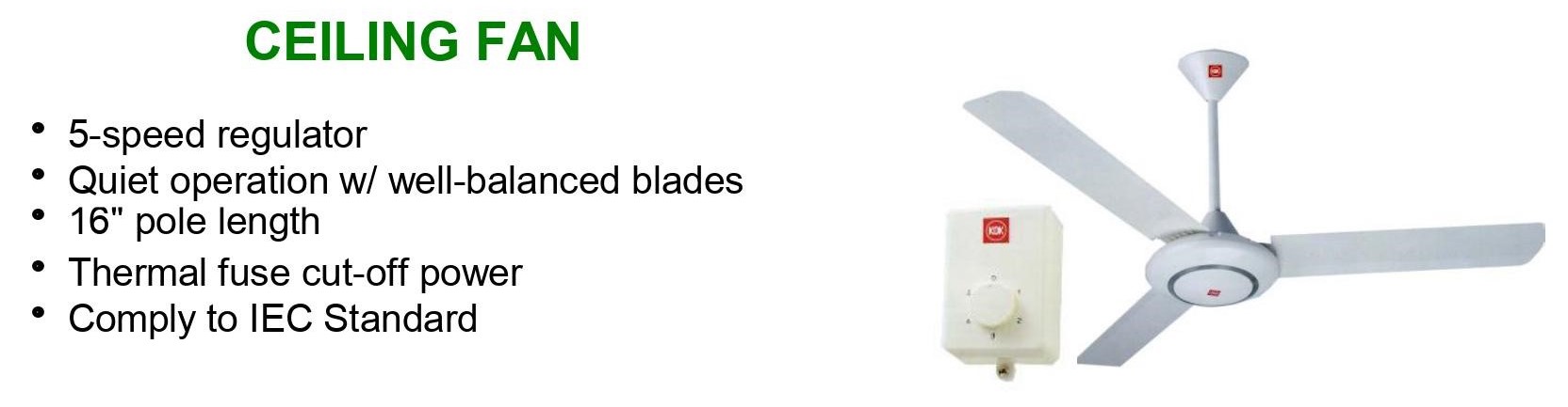 MaximaxSystems.com: KDK VENTILATING FANS PRICE LIST