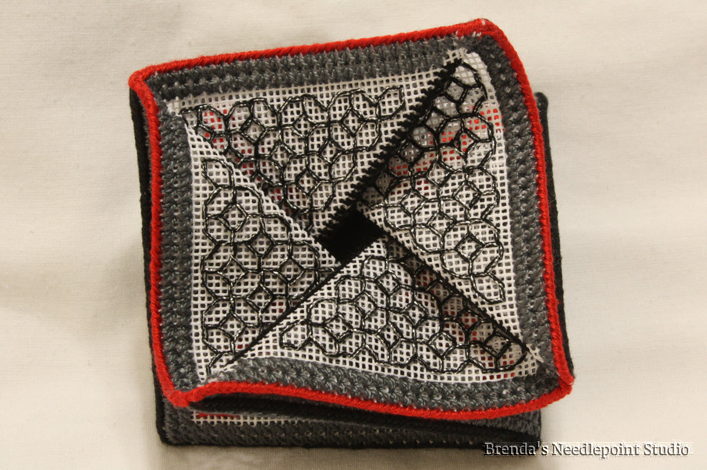 Brenda's Needlepoint Studio: Folding Ort Box Number 2, Black and Red 3 ...