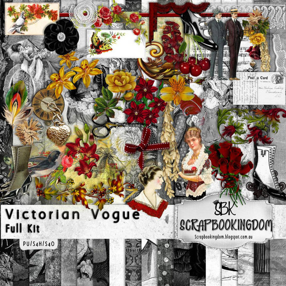 Linda's Scrappin' Lane: Victorian Vogue by Scrapbookingdom and Freebie