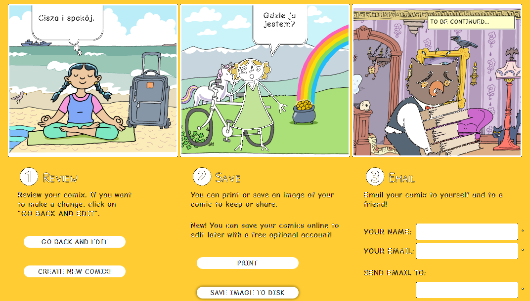 Narzędzia i aplikacje internetowe: Make Beliefs Comix